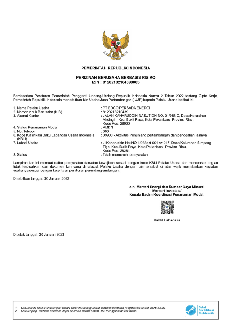 Tentang Kami – PT Edco Persada Energi